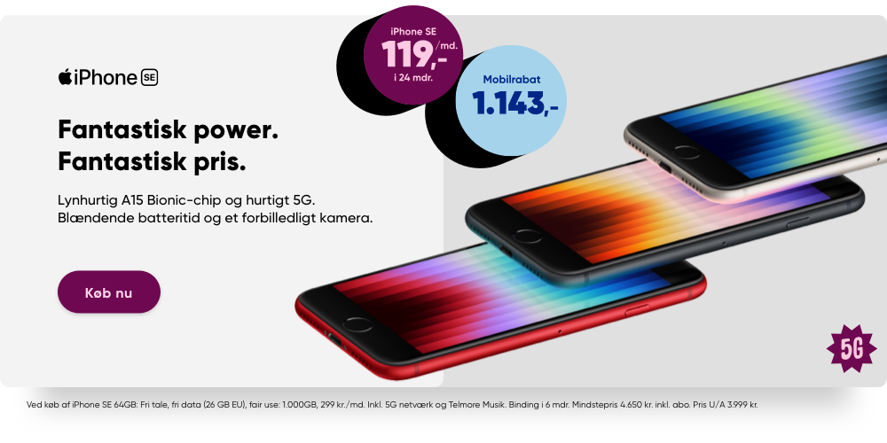 Billige mobiltelefoner og mobilabonnementer hos Telmore